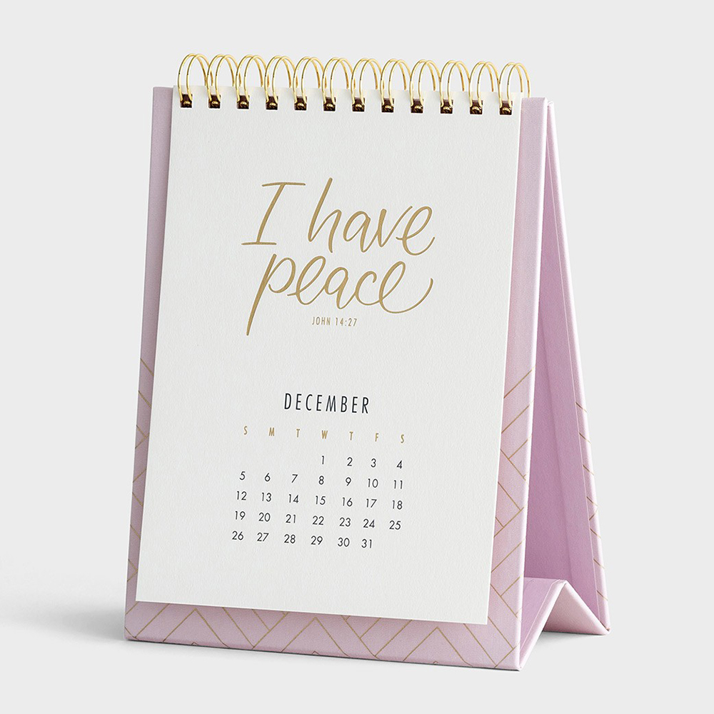 Art paper printing stand up monthly desk calendar