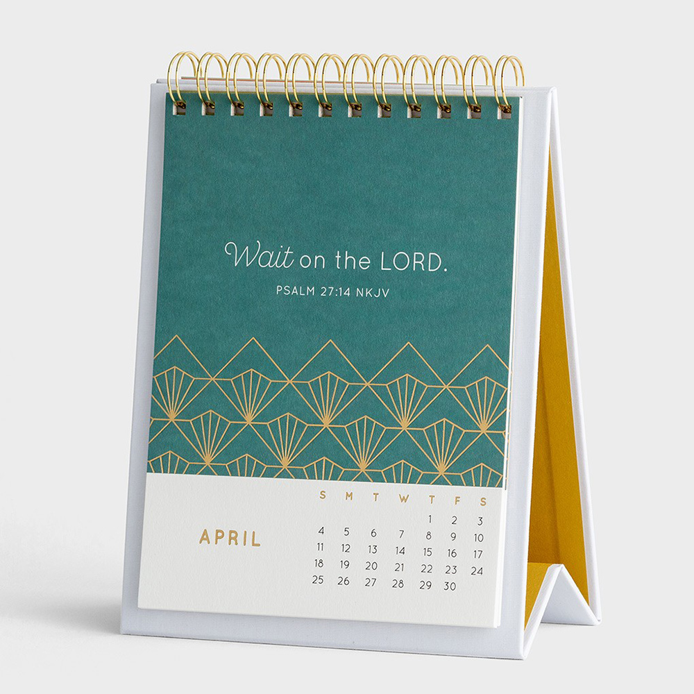 Art paper printing stand up monthly desk calendar