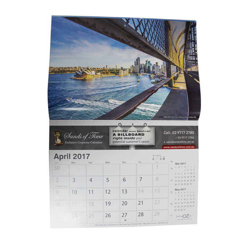 Custom design printing wall hanging calendar