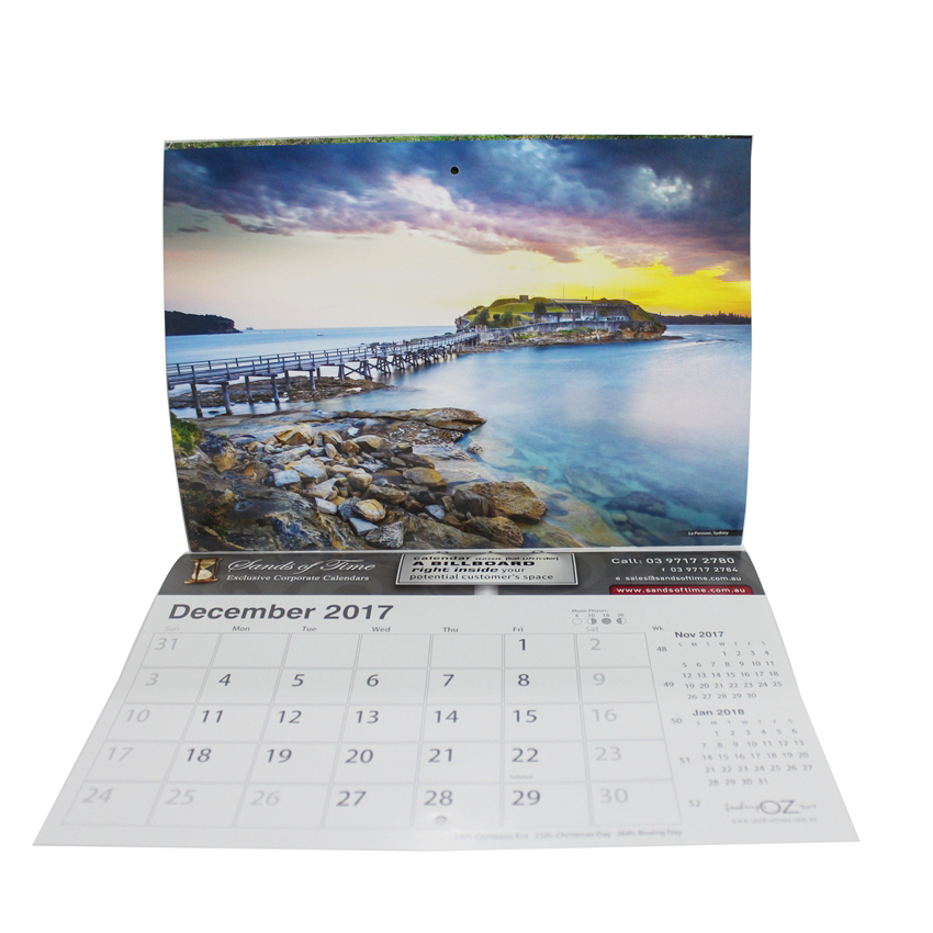 Custom design printing wall hanging calendar