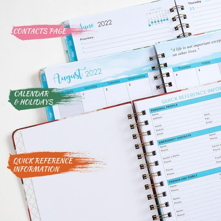 Custom diary weekly monthly year calendar