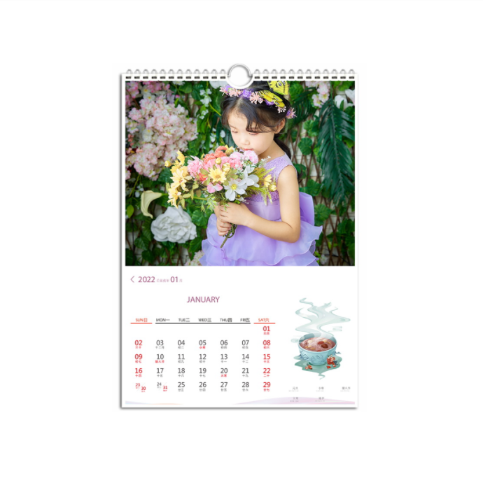 Custom printing month pattern wall calendar