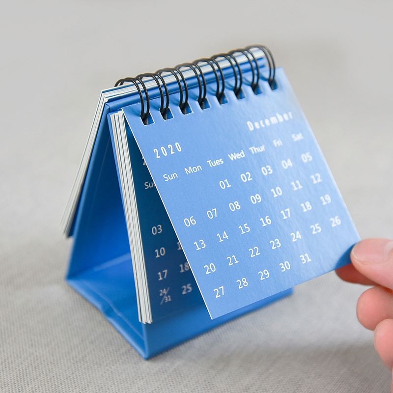 Custom spiral binding daily pocket calendar