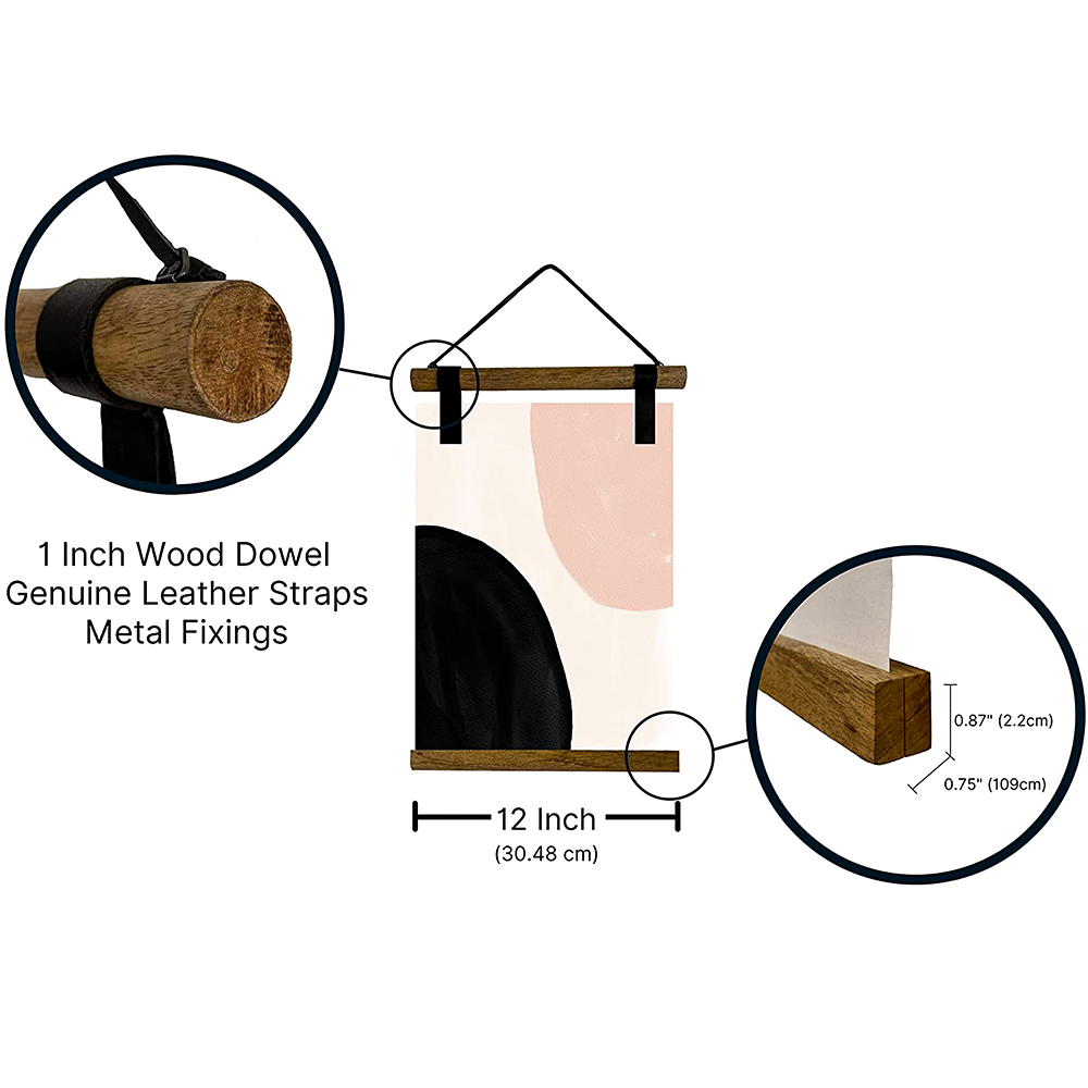 Magnetic poster calendars hanger with wooden dowel